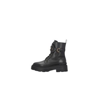 Pinko Lederstiefeletten mit Logoband - - Shoes - Damen - Schwarzk - 39 EU