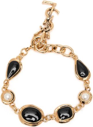 Saint Laurent Abochon Bracelet In Enamel, Resin, And Metal