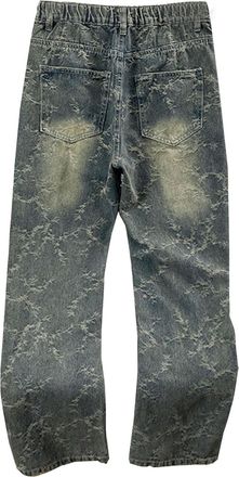 Generic Jeans Herren - Flared Jeans Herren Modische im l&auml;ssigen Relaxed Fit mit elegantem Jacquard Muster f&uuml;r einen einzigartigen Stil optimalen