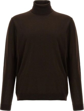 Roberto Collina Homme, Pulls, Brun, Taille: XL Merino Wool Turtleneck