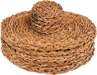 Argon Tableware Runde Gewebte Seegras -Taschen Und Untersetzer Set - 12pc