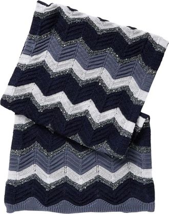 Missoni Femme, Accessoires, Multicolore, Taille: ONE Size Zig Zag Paillettes Scarf 40x200