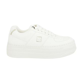 A|X Armani Exchange Femme, Chaussures, Blanc, Taille: 38 EU Baskets Blanc 100% Polyester