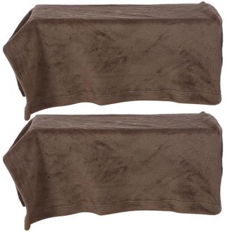 Angoily Dehnbare Sofaarmlehnenbezüge aus Silbersamt Waschbar Universell Passend Armlehnenschutz für Sofa Wohnzimmer und Büro 1 Paar Braun