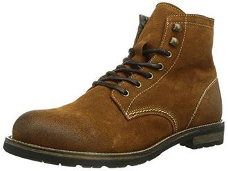 Selected Selected Homme Bottines en Daim Chaud Sel Stone I Bottes à Tige Courte, Marron Cognac, 45 EU