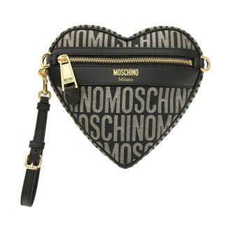 Moschino Herz Logo Lurex Tasche - - Bags - Damen - Schwarzk - ONE SIZE