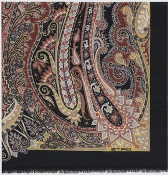 Etro Schal aus 100% Kaschmir mit Paisley-Print und Fransenr&auml;ndern