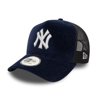 New Era New York Yankees MLB Truckerkappe verstellbar Mesh Cord Teamlogo Cap blau - One-Size