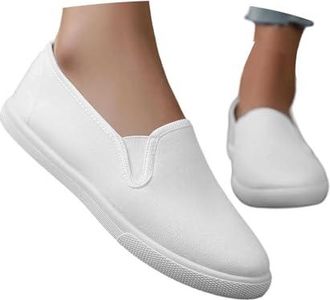 Generic Chaussures d&eacute;t&eacute; l&eacute;g&egrave;res en toile pour femme - Chaussures plates confortables - Semelle ext&eacute;rieure l&eacute;g&egrave;re - Chaussures de randonn&eacute;e respirantes - Chaus