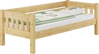 Erst-Holz Kieferbett Natur Einzelbett 90x200 Massivholz-Bettgestell Sofabett mit wählbarem Zubehör V-60.53-09ohne Zubehör