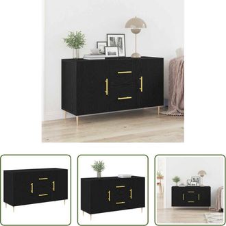 vidaXL Holz Sideboard - Sideboard Schwarz Eichen-Optik 100 x 36 x 60 cm Holzwerkstoff