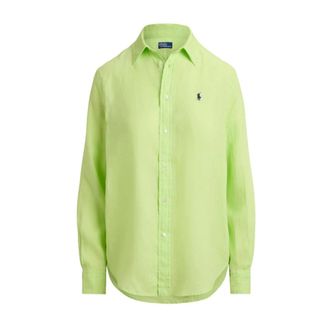 Polo Ralph Lauren Shell Button Embroidered Pony Shirt - - Blouses & Shirts - Damen - Gr&uuml;n - L