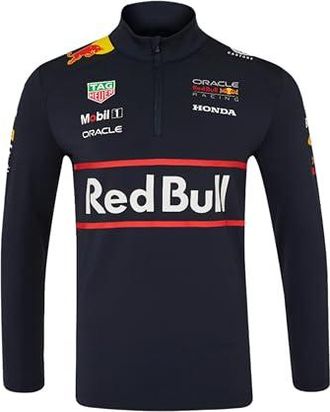 Castore Red Bull Racing F1 2025 Team Couche interm&eacute;diaire zipp&eacute;e 1/4 (FR/ES, Alpha/Lettres, TTG, Taille Normale, Taille Normale, Bleu)