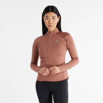 New Balance Damen T-Shirt Athletics Heat Grid Half Zip