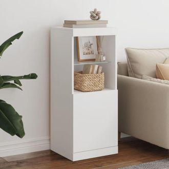 vidaXL Buffet avec lumi&egrave;res led blanc 41x37x100 cm