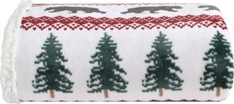 Eddie Bauer Ultra-Plush Collection Überwurfdecke - Sherpa-Fleece-Bezug, weich und gemütlich, perfekt für Bett oder Couch, Grizzly Peak Red