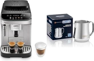DeLonghi Magnifica Evo ECAM 292.33.SB Kaffeevollautomat mit Milchaufschäumdüse,intuitives Bedienfeld,2-Tassen-Funktion, Silber & Milchkännchen DLSC060, 350 ml,