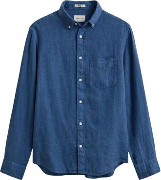 GANT Homme, Chemises, Bleu, Taille: 3XL Linen Shirt