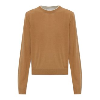 Versace Bestickter Wollstrickpullover - - Knitwear - Damen - Beige - L