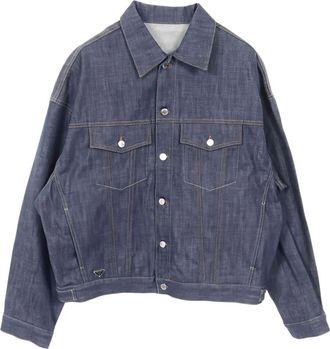 Prada veste en jean à plaque logo (années 2010) - Bleu