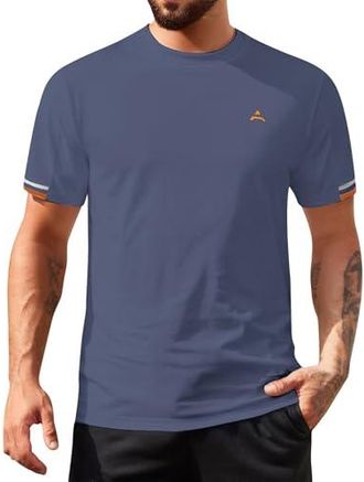 Generic T-shirt de sport pour homme, t-shirt dentra&icirc;nement, t-shirt de fitness, s&eacute;chage rapide, t-shirt d&eacute;t&eacute;, t-shirt &agrave; col rond, t-shirt de corps uni, t-shir