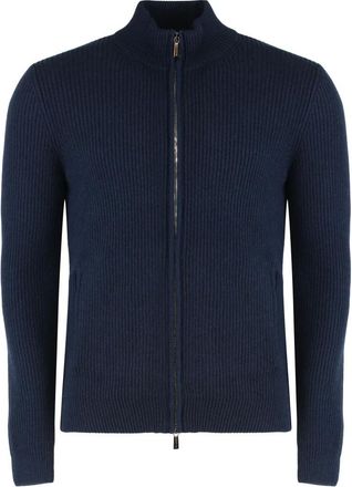 Moorer Homme, Pulls, Bleu, Taille: 2XL Pull avec fermeture éclair en cachemire