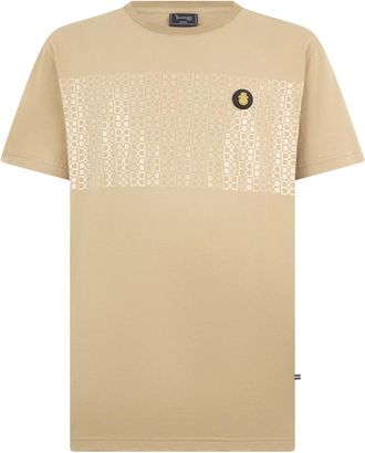 Billionaire Boys Club Homme, Tops, Beige, Taille: 3XL Round Neck T-Shirt Stripe Monogram