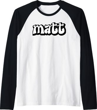 BDAZ Herren Matt Graffiti Personalisierter Name Schwarz Wei&szlig; Schriftzug Raglan