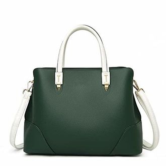 Generic Sacs &agrave; main et sacs &agrave; main pour femme tendance en cuir avec poign&eacute;e sur le dessus - Grand sac &agrave; bandouli&egrave;re, Vert, Large