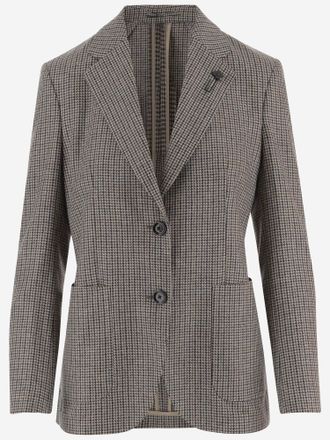 Lardini Veste Lardini en laine et coton &agrave; motif &agrave; carreaux