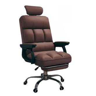 Generic Ergonomischer B&uuml;rostuhl, Hochlehner mit Verstellbarer R&uuml;ckenlehne (90&deg;-150&deg;), Armlehnen und Fu&szlig;pedal, Leder-Schreibtischstuhl