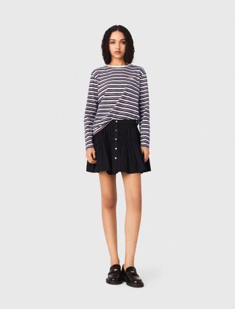 Maje Gestreiftes T-Shirt - Marron/rose - Gr&ouml;&szlig;e 32 - Maje