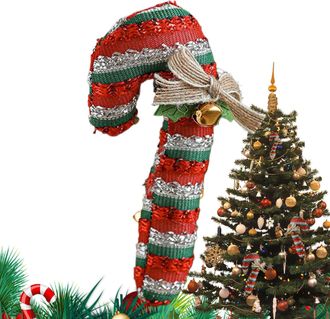 Generic Zuckerstangen Weihnachtsschmuck - Weihnachtsbaum Deko Zuckerstangen Anhänger, Rot-weiße Stoffdeko Mit Glöckchen Und Schleife, Süße Weihnachtsdekoratio