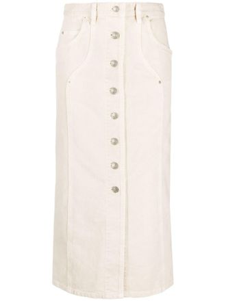 Isabel Marant jupe en jean Vandy à coupe mi-longue - Tons neutres