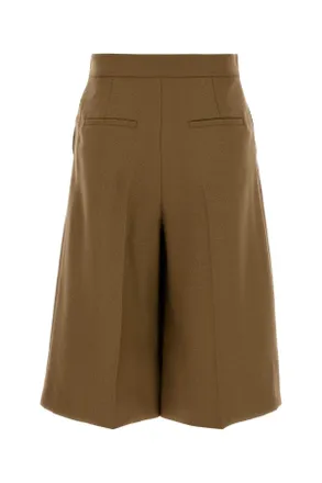 Max Mara Womens Biscuit Wool Superbo Bermuda Shorts Cammello Exterior: Virgin