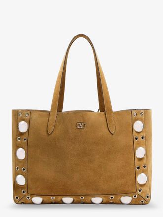 Valentino Garavani Suede shopping bag with metal logo - VALENTINO GARAVANI - gender_Man