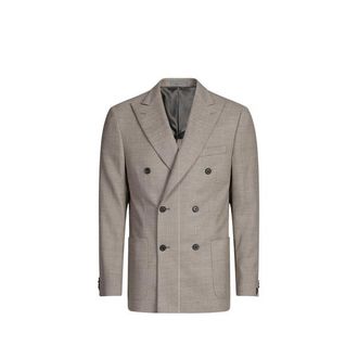 Corneliani Blazer tweed en laine vierge m&eacute;lang&eacute;e
