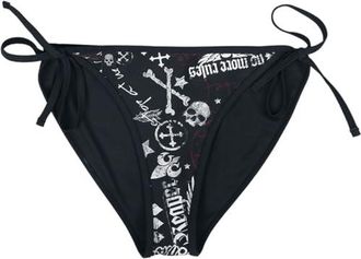 Rock Rebel by EMP Femme Bas de Bikini Noir Mix and Match avec imprimé Skull et Label M
