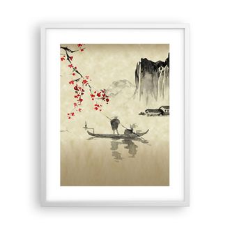 Arttor Poster Wei&szlig;rahmen Deko 40x50cm Blume Kirschen Japan Wandposter Art Prints Wanddeko Bild Wand Kunstdruck Wandbilder Dekoration Wohnzimmer Schlafzimmer 