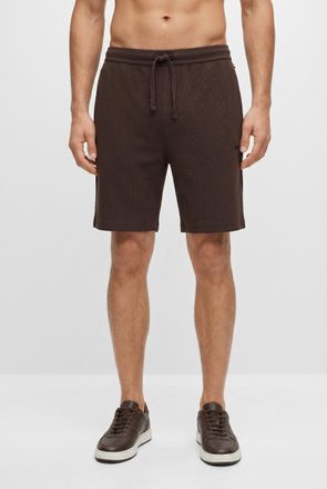 HUGO BOSS Pyjamashorts BOSS Waffle Shorts, Herren, Gr. XXL, N-Gr, schwarz braun 207, Jersey, Obermaterial: 60% Baumwolle, 40% Polyester, lang, Hosen