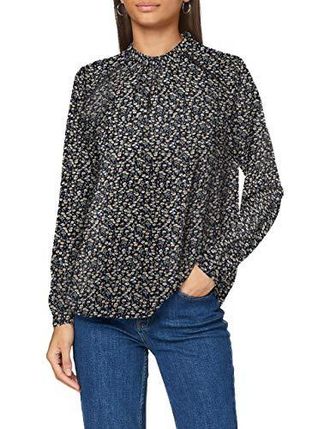 Only Only Femme Onlnew Mallory L/S Blouse Aop Wvn Noos Top, Nuit Sky/Aop:anne Ditsy Flower, 38 EU