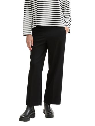 Tom Tailor Damen Straight Fit Hose in Ankle-L&auml;nge, 14482 - Deep Black, 38/28