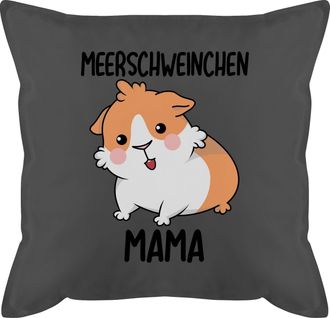 Shirtracer Kissen 50x50 - Statement - Meerschweinchen Mama - 50 x 50 cm - Grau - für Menschen Statement-Kissen Statements Guinea Pig mit füllung kopfkissen schwa
