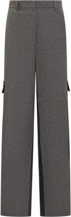 Stella McCartney Femme, Pantalons, Gris, Taille: 38 FR Straight Pantalons