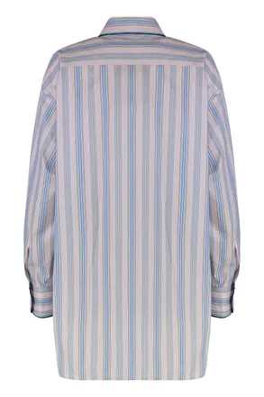 Etro Womens Light Blue Striped Cotton Shirt