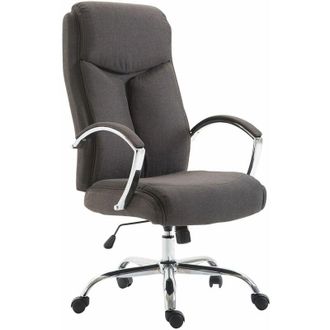 Clp Chaise de bureau avec roues et accoudoirs Design &eacute;l&eacute;gant en diff&eacute;rentes couleurs tissu colore : gris fonc&eacute;