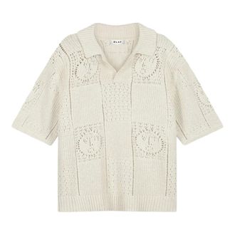 Olaf Hussein Homme, Pulls, Blanc, Taille: M Face Logo Knit Polo