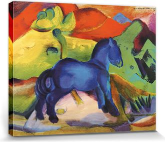 1art1 Franz Marc Poster Das Kleine Blaue Pferdchen, 1912 Bilder Leinwand-Bild Auf Keilrahmen | XXL-Wandbild Poster Kunstdruck Als Leinwandbild 50x40 cm