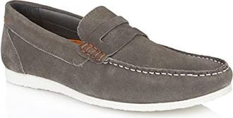Silver Street London Stanhope Mocassins d&eacute;contract&eacute;s en Daim pour Homme Tailles 40 &agrave; 46, Gris, 44 EU