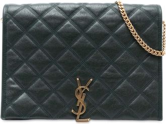 Saint Laurent Hobo Bags - Small Quilted Lambskin Becky Chain Shoulder Bag - Gr. unisize - in Gr&uuml;n - f&uuml;r Damen